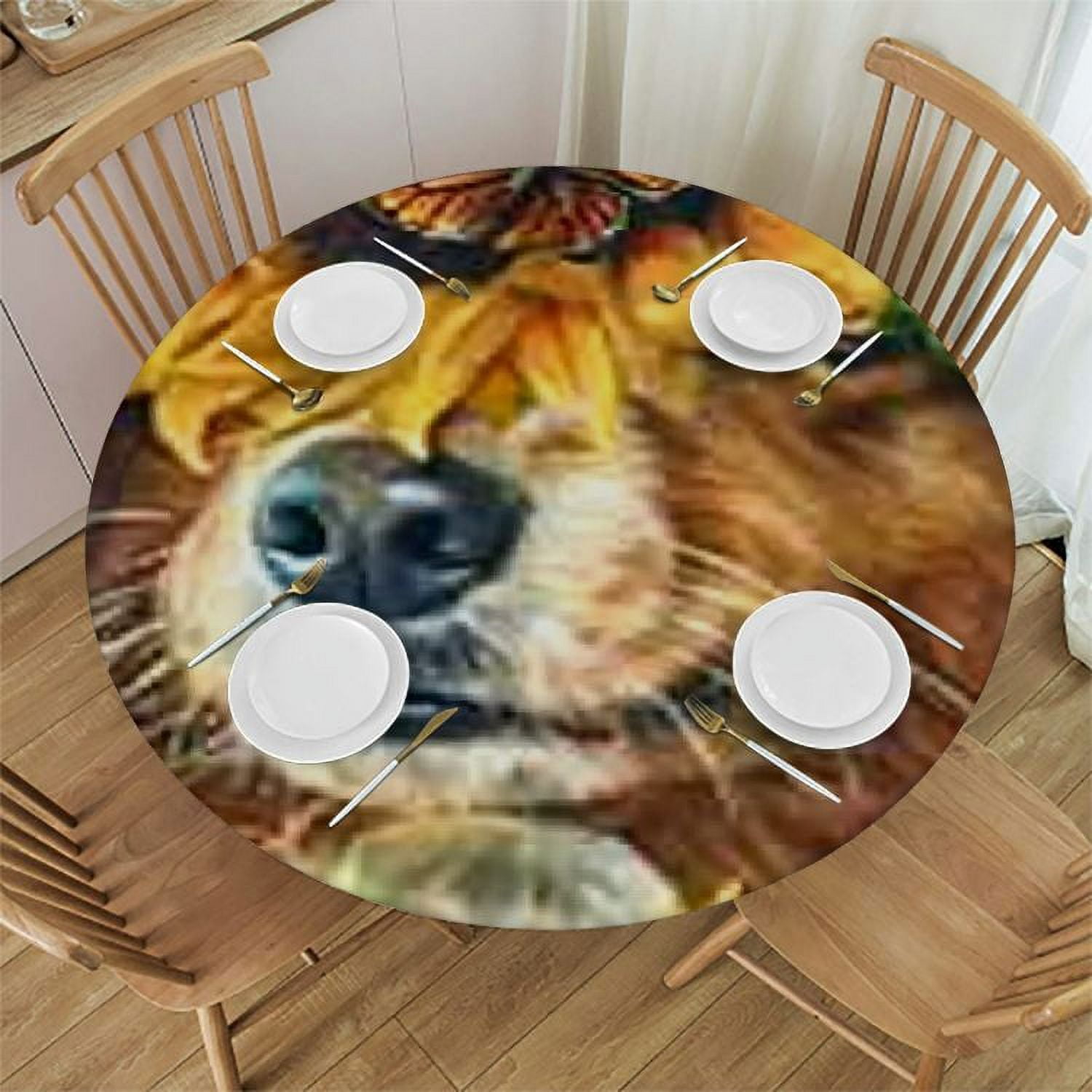 QKZF Highland Cattle Kids Tablecloths,Sunflowers Rustic Farmhouse Table ...