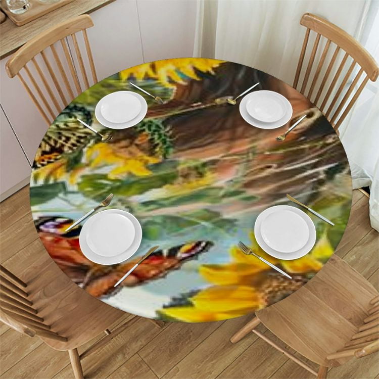QKZF Highland Cattle Kids Tablecloths,Sunflowers Table Cover for Girls ...