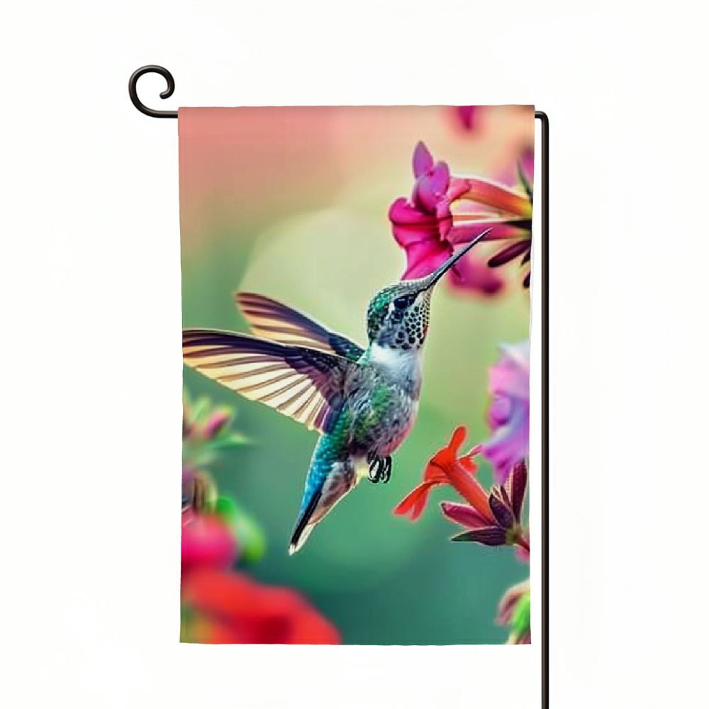 QKZF Hummingbird Garden Flags for Outside, Spring Summer Garden Flags ...