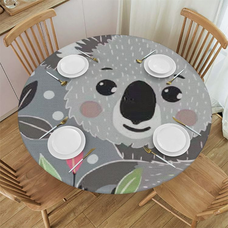 QKZF Kawaii Animals Round Tablecloth with Umbrella Hole and Zipper ...