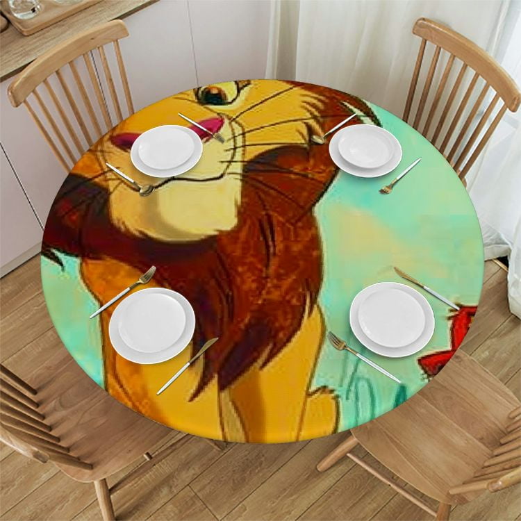 QKZF Lion Tablecloths Disposable Plastic Table Cover Cartoon Movie ...