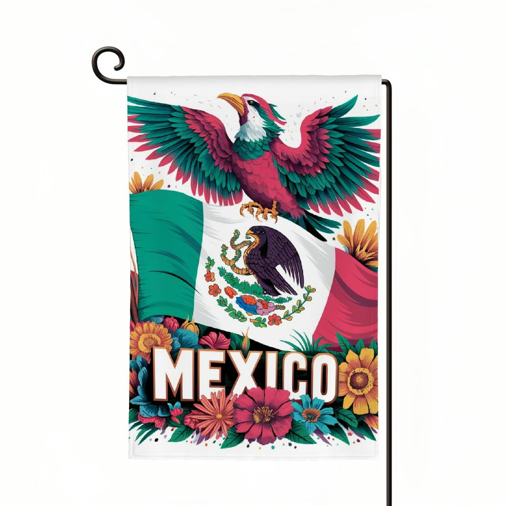 QKZF Mexican Design Floral with Birds House Flags for Outdoor ...