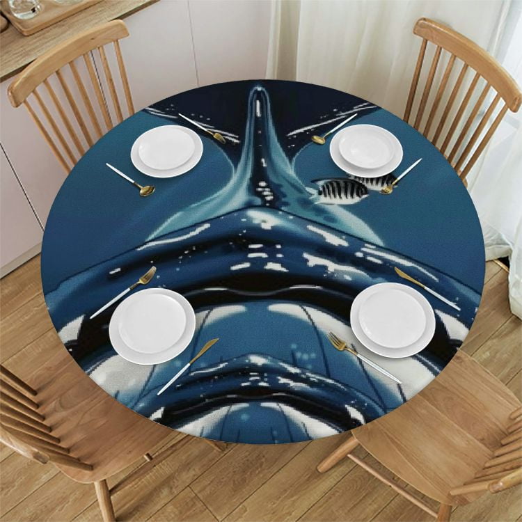 QKZF Orca Killer Whale Round Tablecloth â€“ Fabric for Indoor Outdoor ...