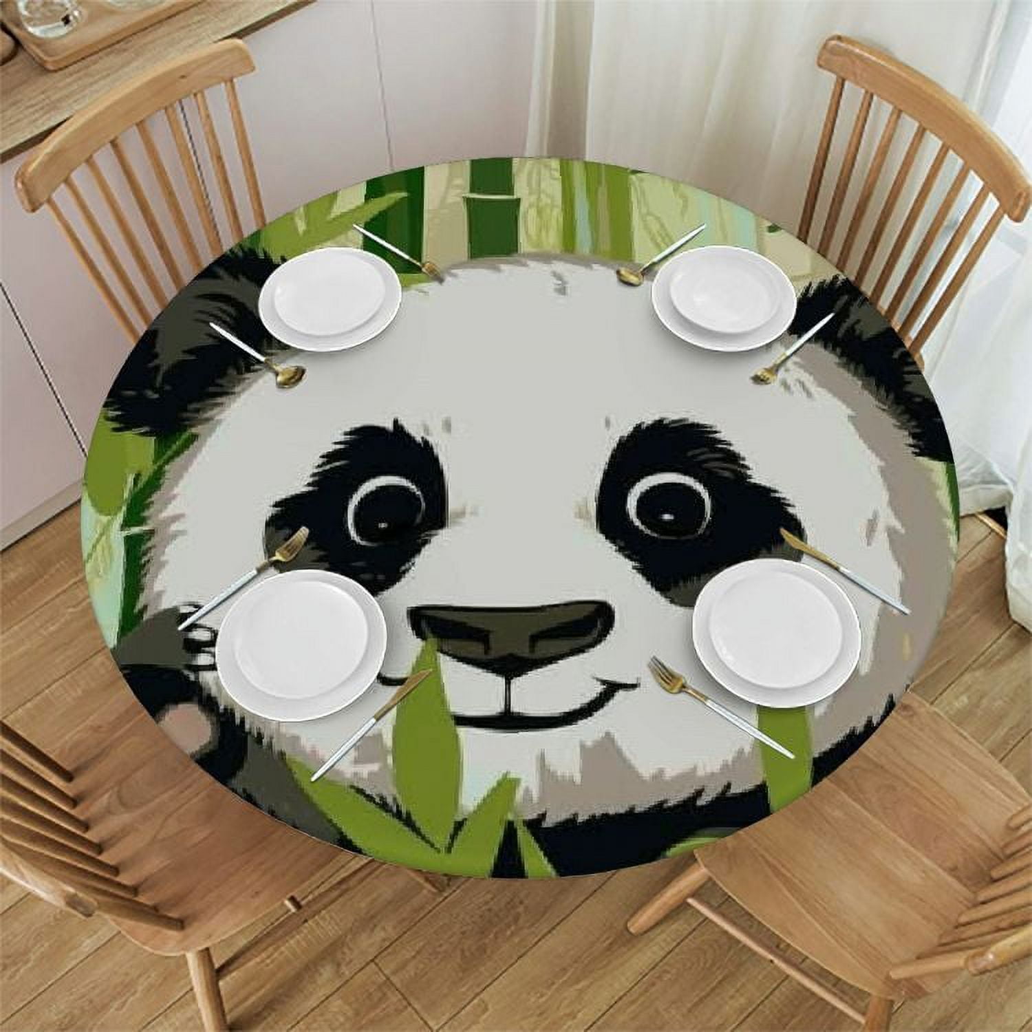 QKZF Pack Panda Theme Tablecloths, Plastic Disposable Rectangle Table ...