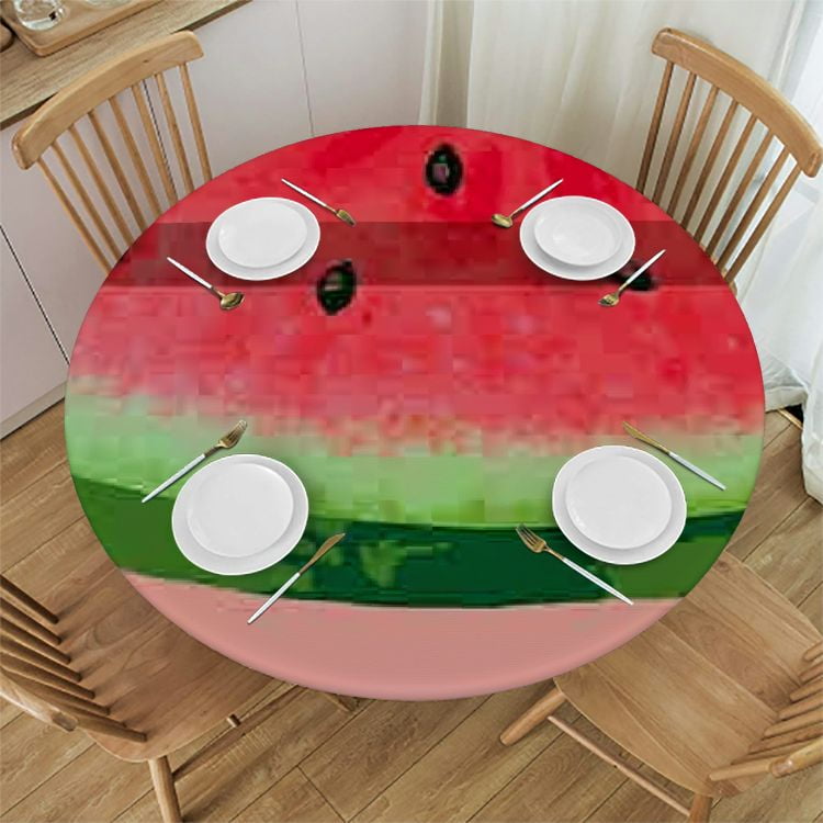 QKZF Red Green Table Cloth Cool Summer Style Round Tablecloth for ...