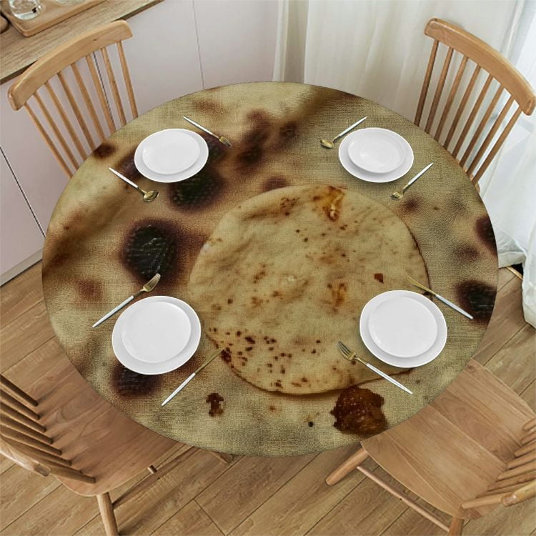 QKZF Round Tablecloth, Flatbread from Flour Tortilla Mexican Food ...