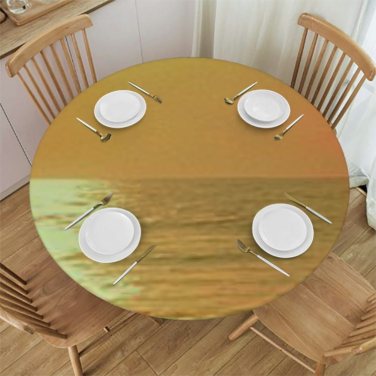 QKZF Sea Tablecloth Round Table Cloth Waterproof Stain Resistant Dining ...