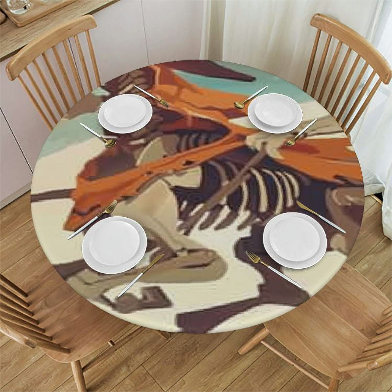 QKZF Skull Tablecloths, Desert Brown Table Cover,Rustic Farm Table ...