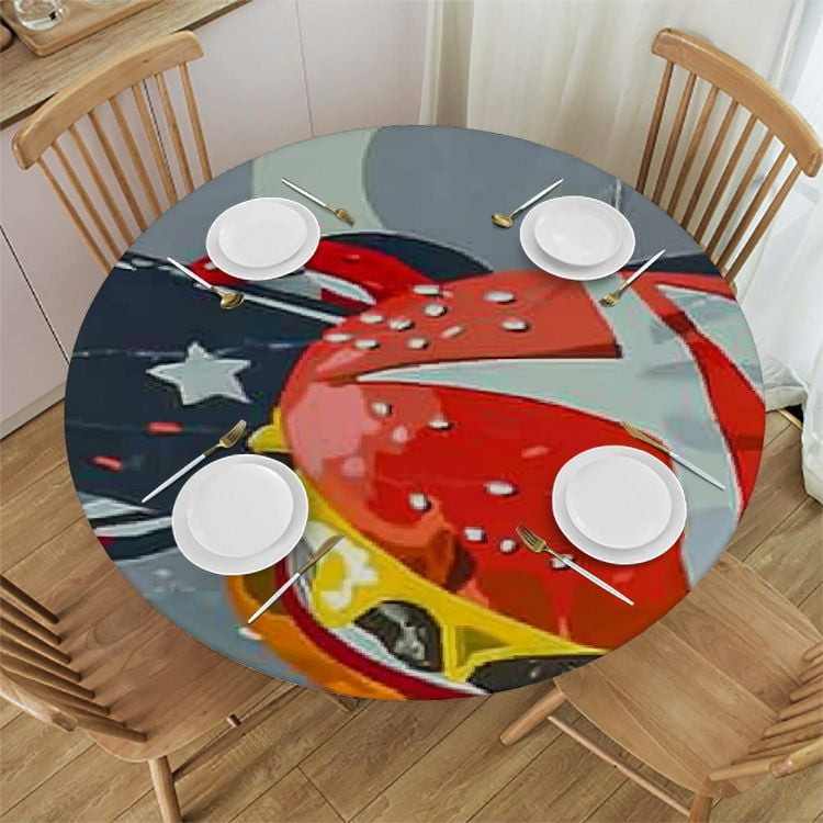 QKZF Tablecloths Cartoon Panda Kicking a Soccer Print Table Cloth ...