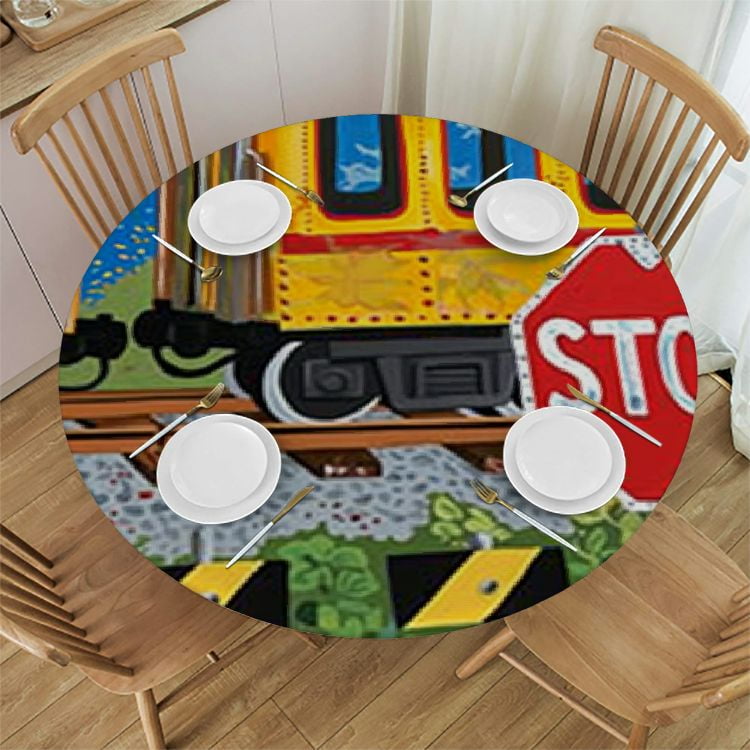 QKZF Train Plastic Tablecloths Party Table Covers Birthday Supplies boy ...
