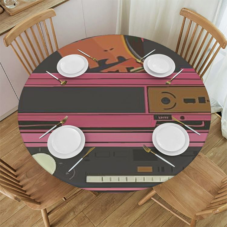 QKZF Vintage Musical Tablecloths,Retro Tape Print Table Cloth,Audio ...