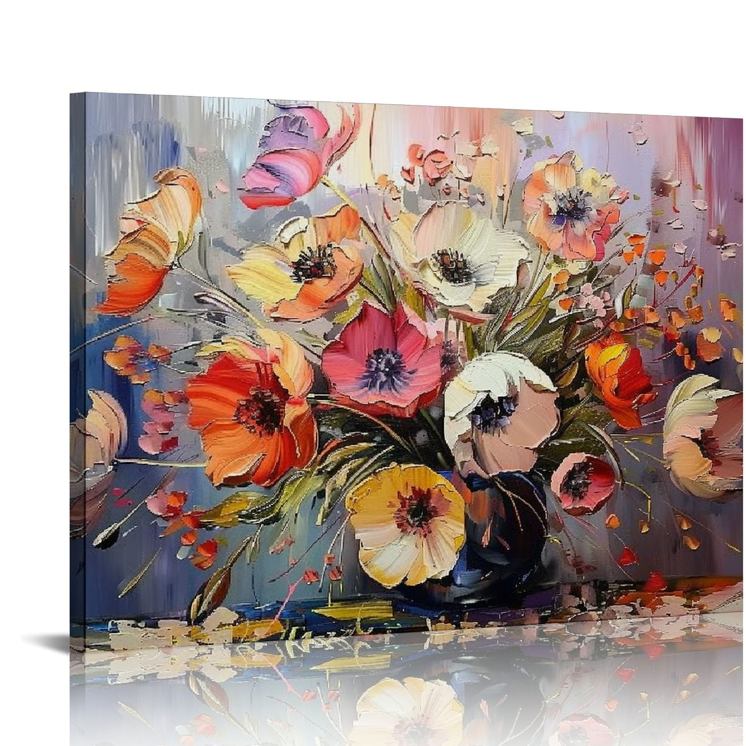 QKZF Watercolor Flower Wall Art Modern Abstract Floral Wall Decor for ...