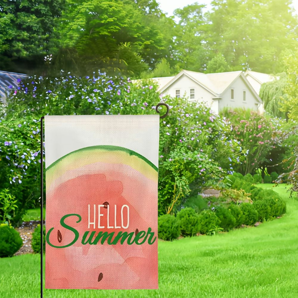 QKZF Watermelon House Flag Vertical Double Sided Decorative Watercolor ...