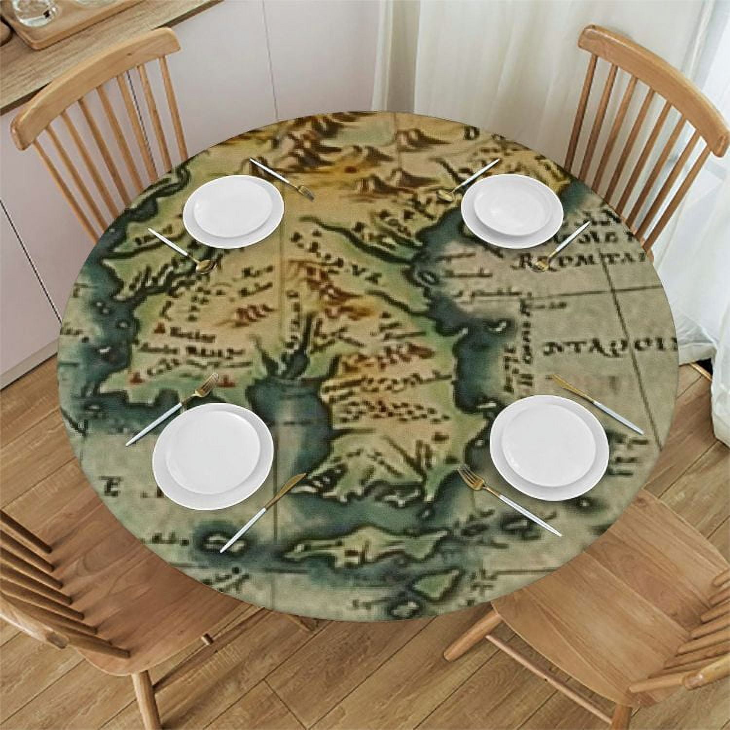 QKZF World Map Tablecloth Old World Maps Collage Vintage Civilization ...