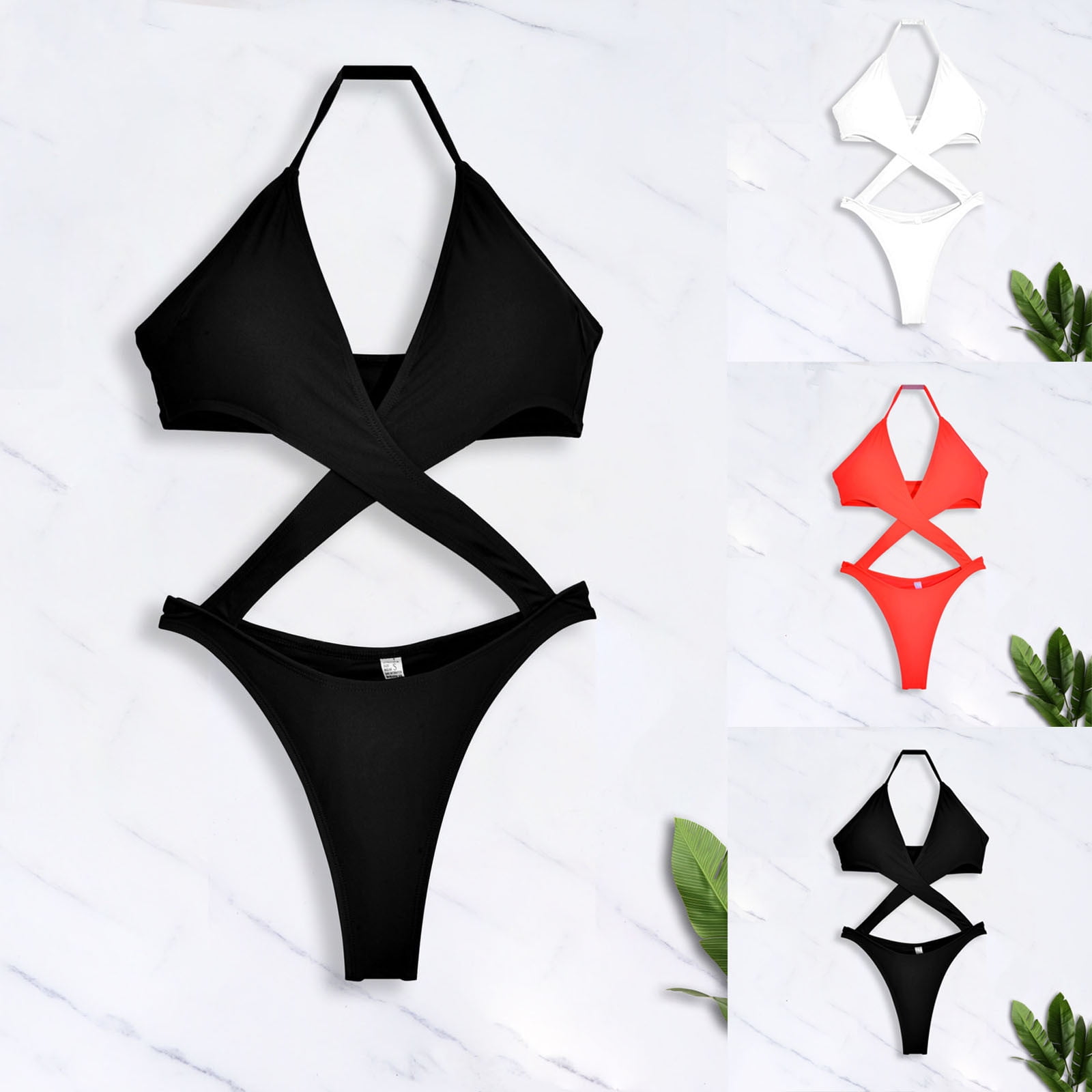 QLEICOM Bathing Suit for Women,Womens Swimsuits,Solid Color One Piece ...