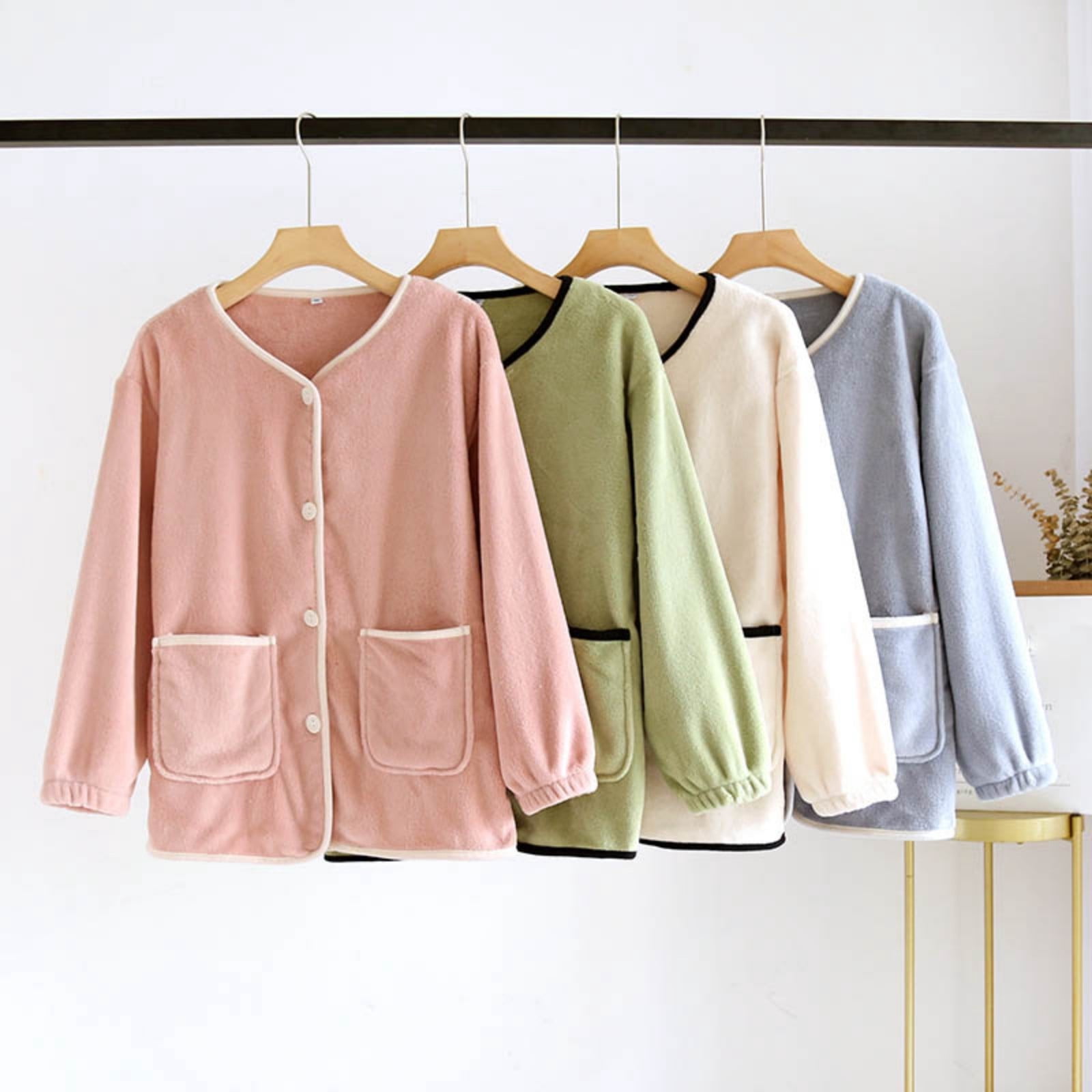 QLEICOM Bed Jackets for Women,Thermal Long Sleeve Women,Thick Plush ...