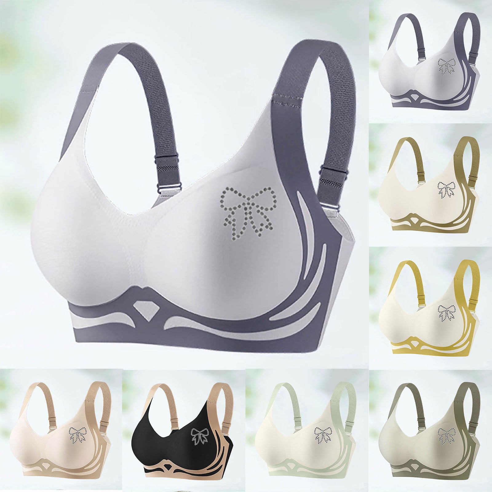 QLEICOM Push Up Bra,Bras for Women,Women's Push Up Bra with Bow ...