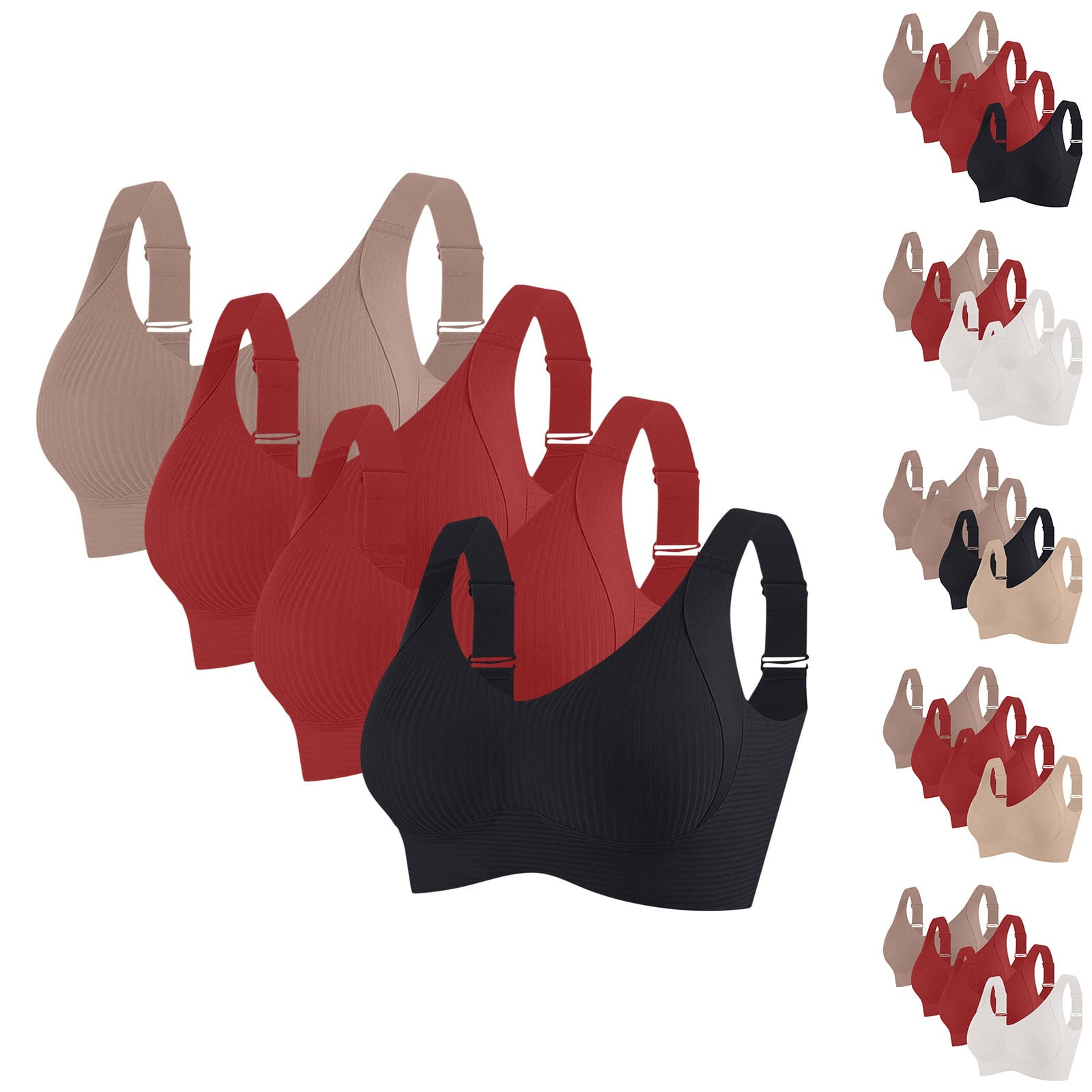 QLEICOM Sports Bra,Sports Bras for Women High Support,4 Pack Women's ...