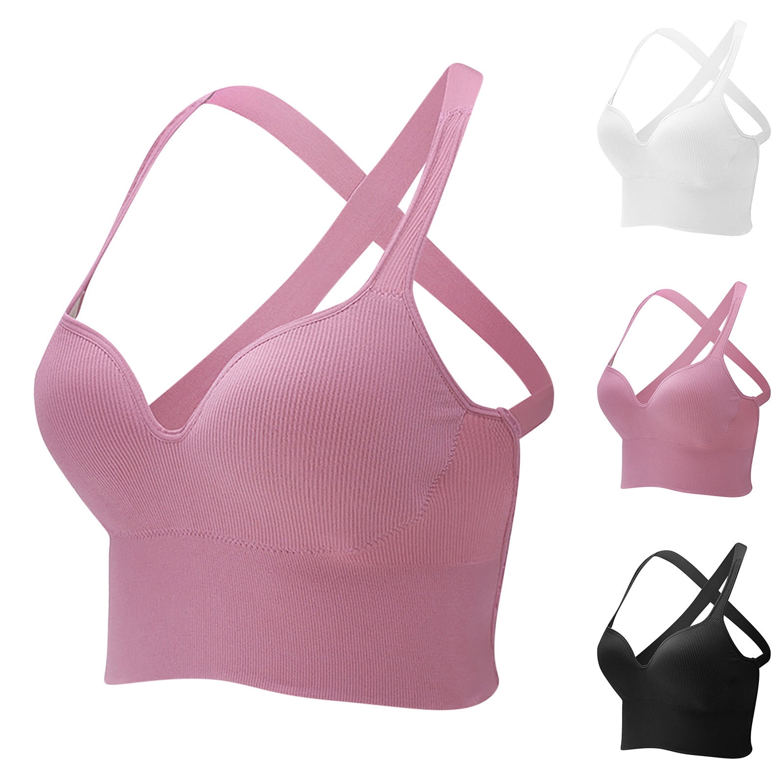 QLEICOM Sports Bras for Women,Push Up Bra,Wireless Longline Sports Bra ...