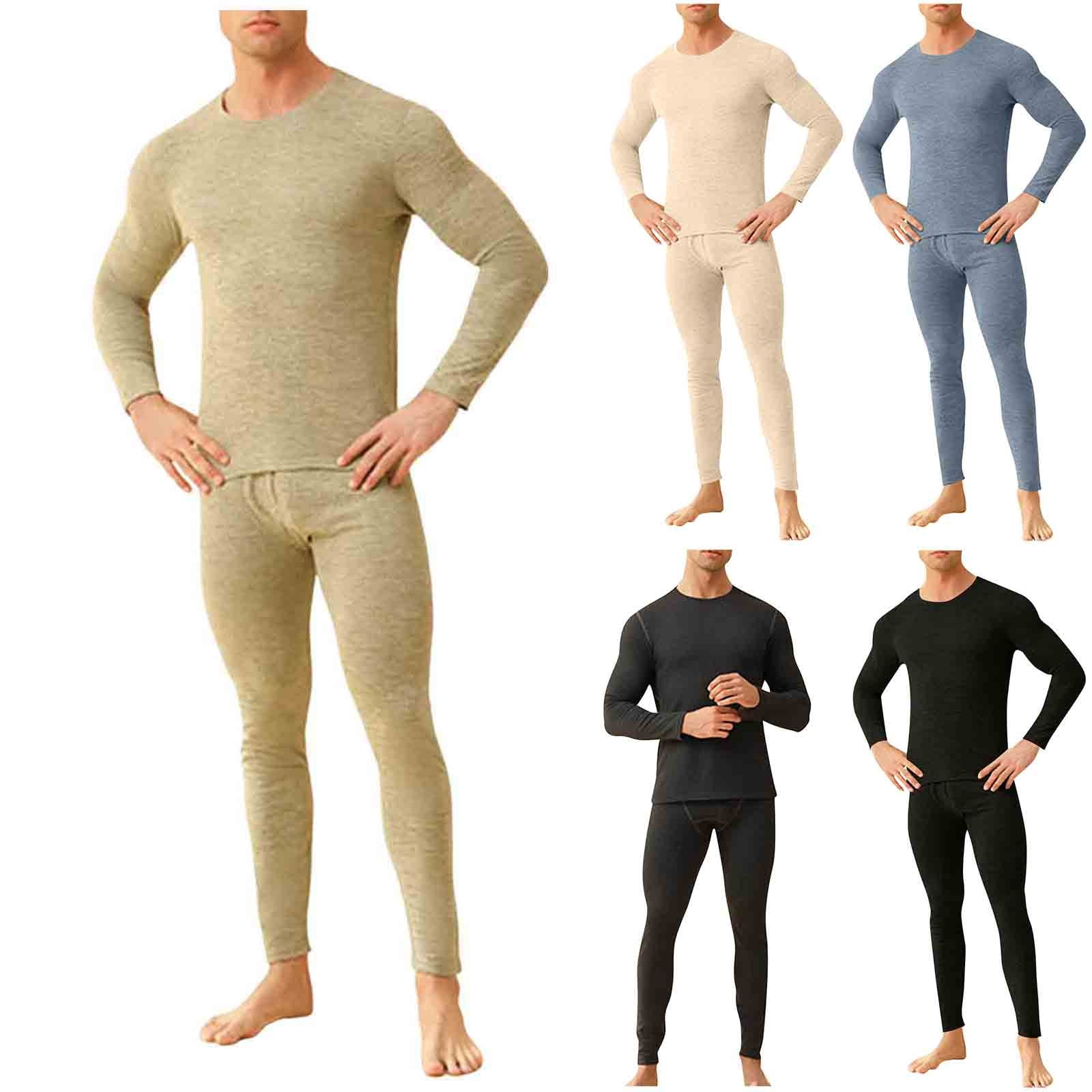 QLEICOM Thermal Underwear for Men,Mens Thermals Top And Bottom Set,Men ...
