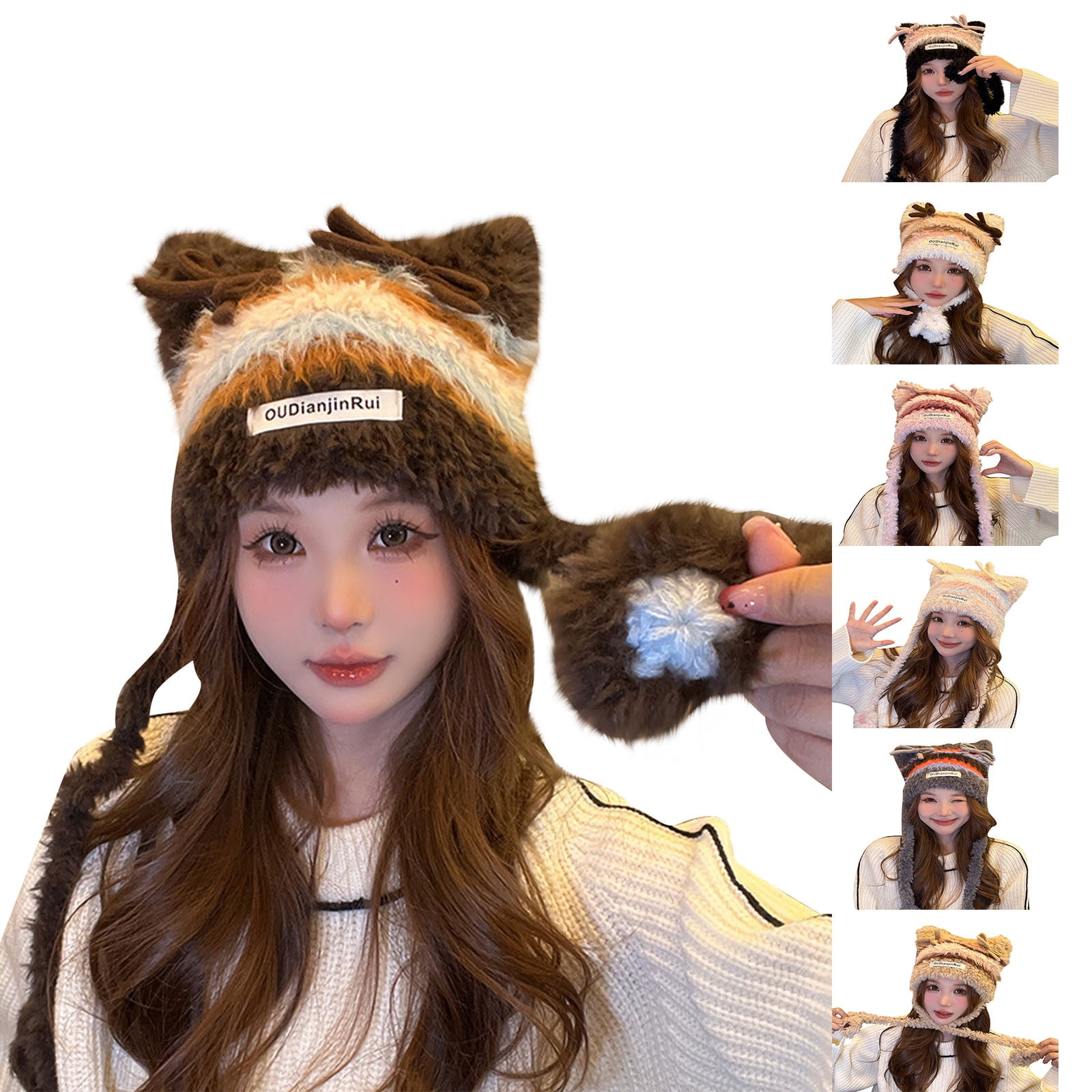 QLEICOM Winter Hats for Women,Womens Hats,Women's Plush Faux Fur Hat ...