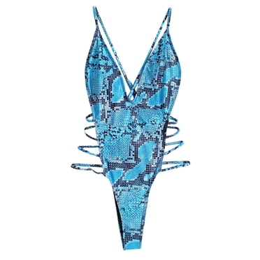 Beachjoy Bikini Swimsuit One Piece Monokini, Twisted Sheer Printed ...