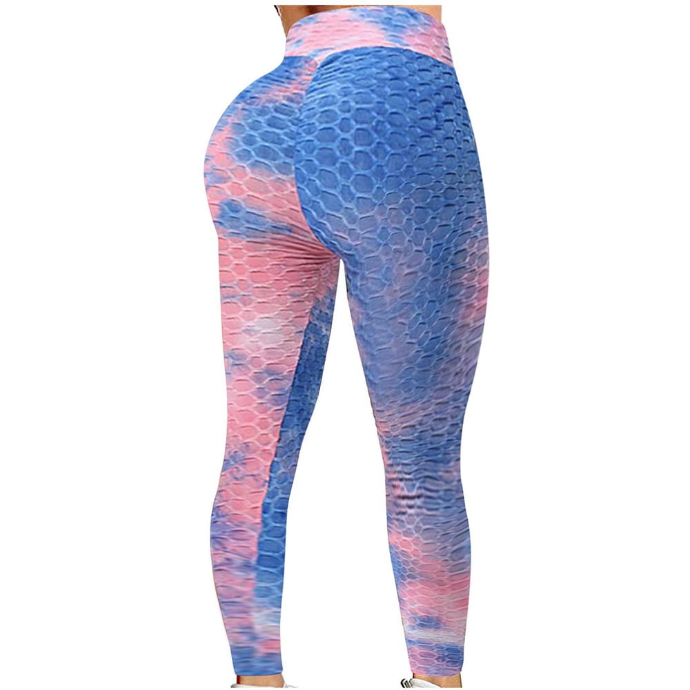 QLEICOM Womens Yoga Pants Capri Leggings Ribbed Crop Tank High Waist ...