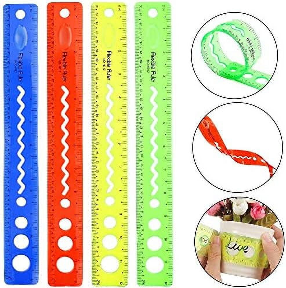 QLFSCXG 1Pc Ruler 12 inch, Color Transparent Ruler Plastic Rulers ...