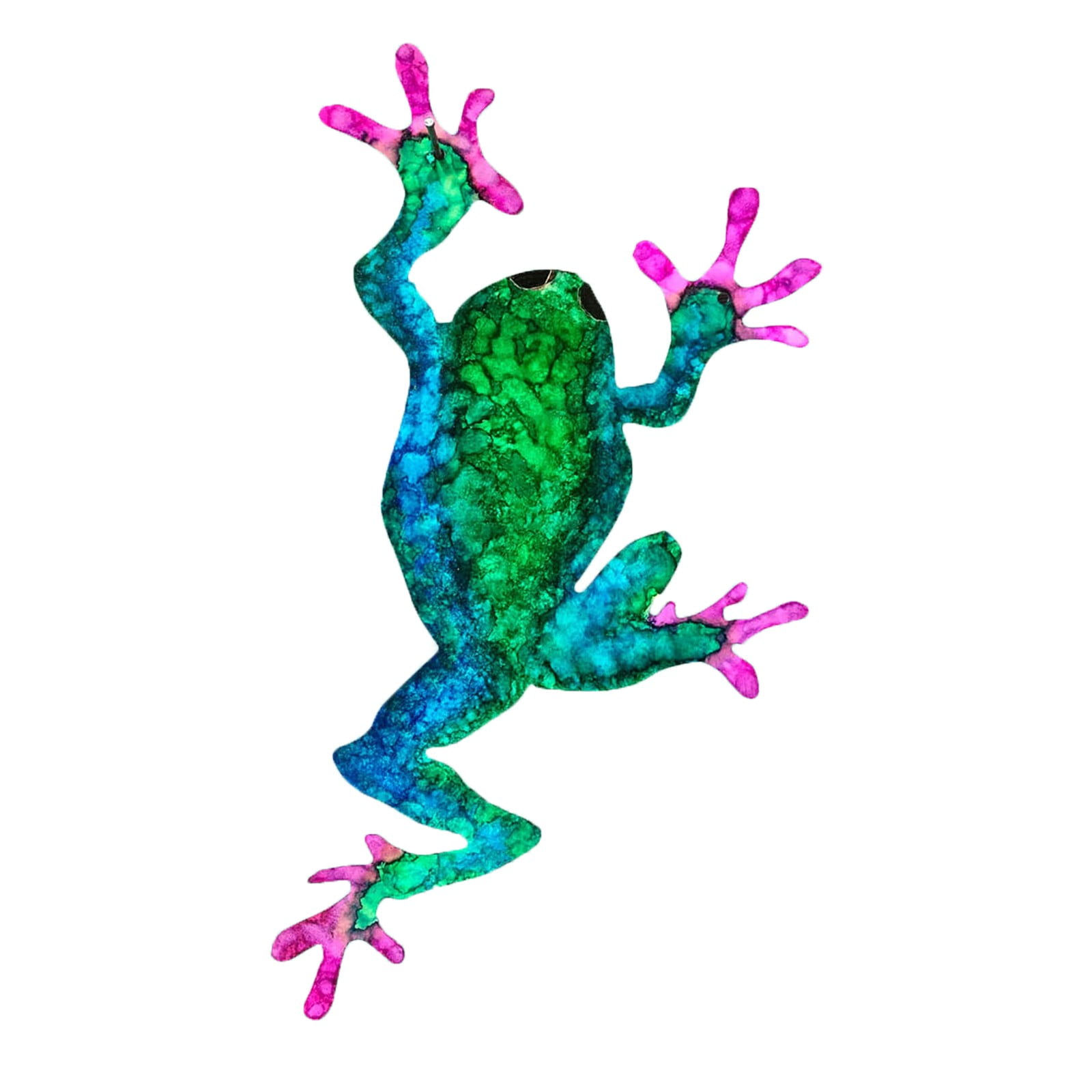 QLFSCXG Frog Pendant Courtyard Art Fence Art Climbing Metal Colored ...