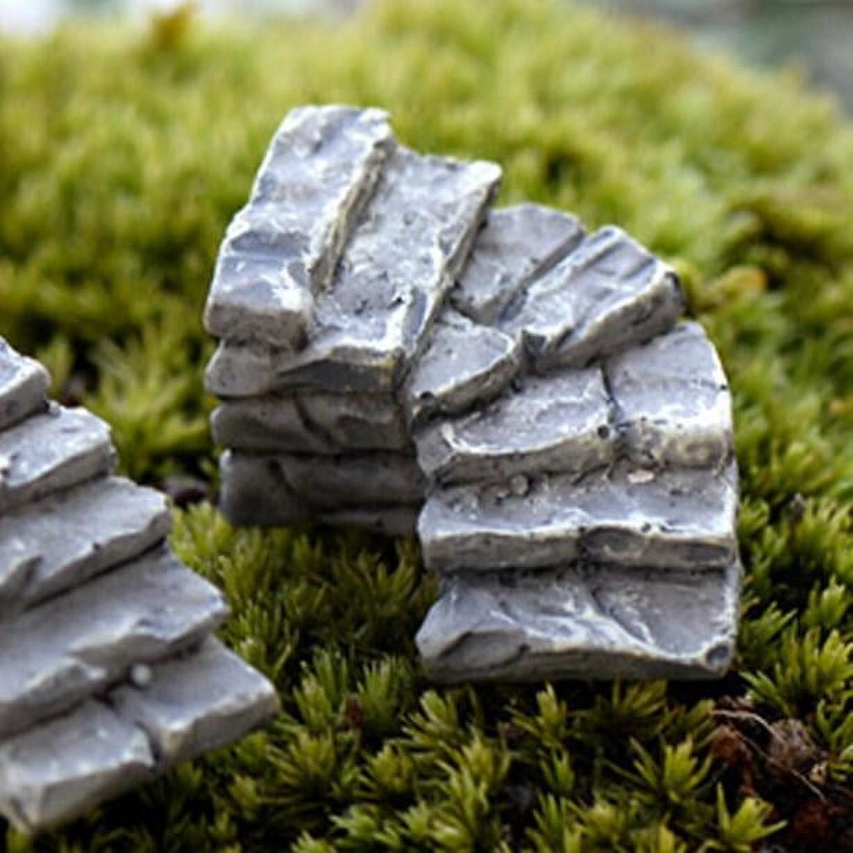 QLFSCXG Garden Stone Miniature Bridge Decor Fairy Home or Nament Bend ...