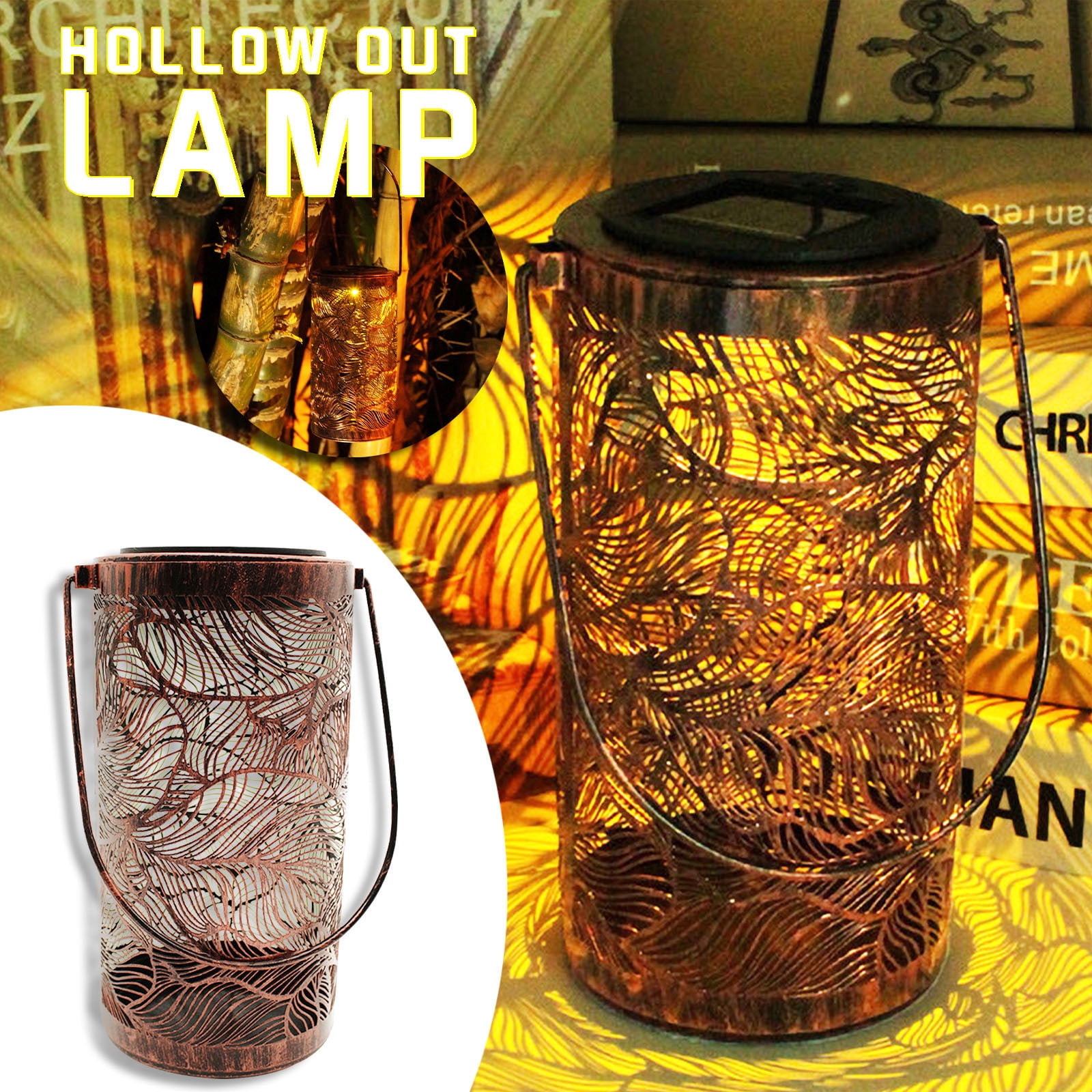 QLFSCXG Light Solar Lights Outdoor Leaf Metal Led Yard Lamp Garden Led ...