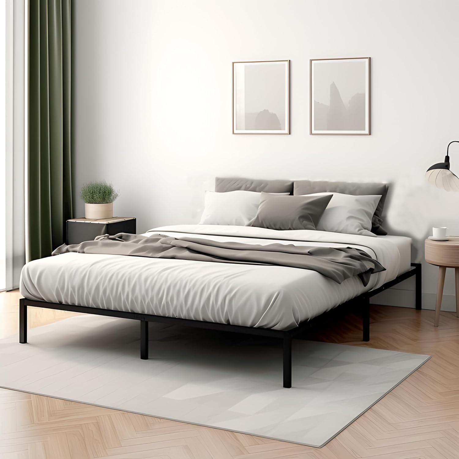 QLLY Simple Bed Frame (Queen, Black) - Walmart.com