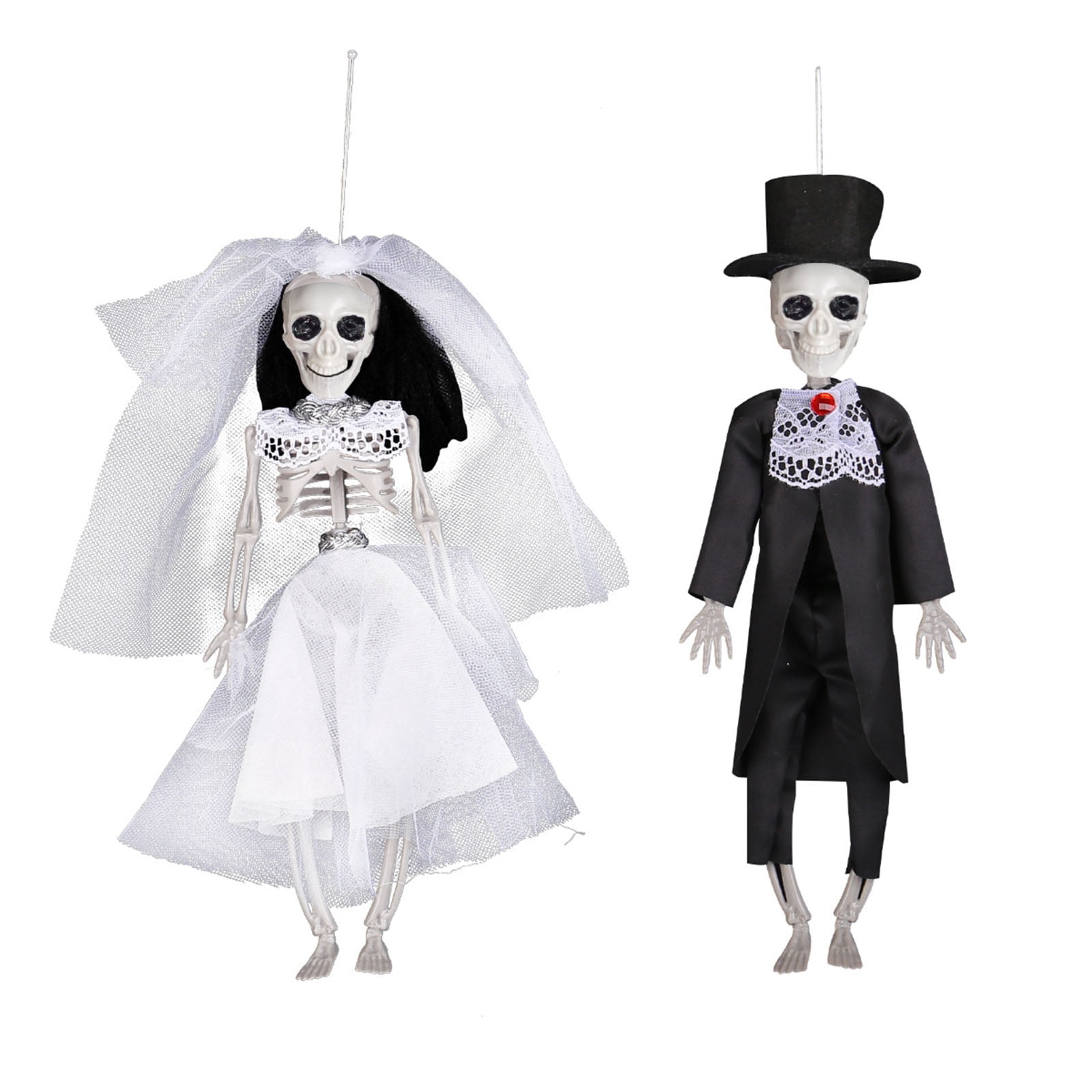 QLQ Gothic Bride & Groom Ornament Set - Haunted Wedding Party Decor ...