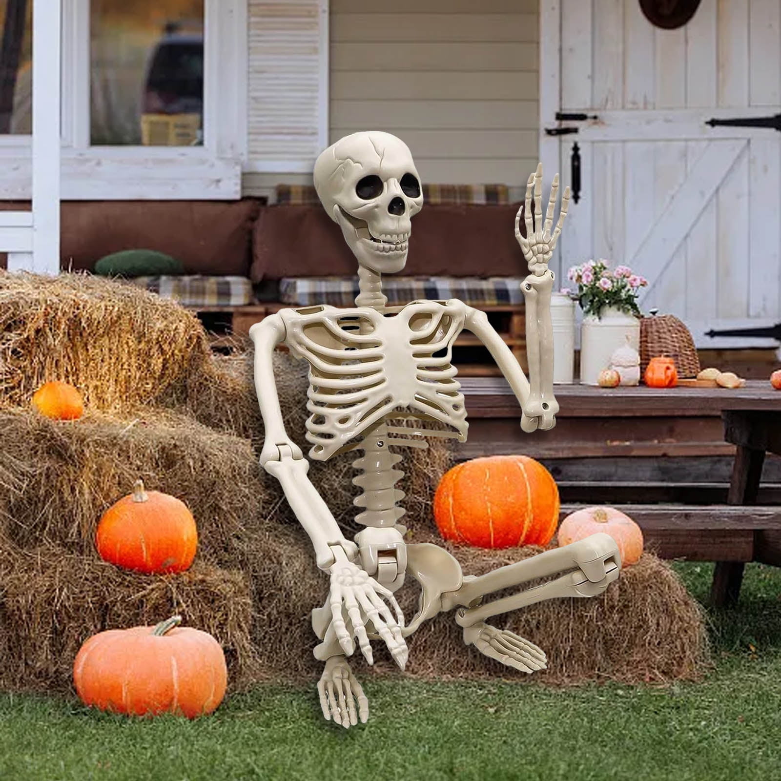 QLQ Life-Size Skeleton Prop - Haunted House & Bar Decoration for ...