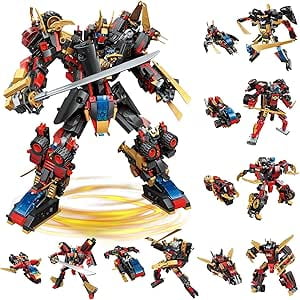 QLT QIAOLETONG 12 in 1 Transformed Mecha Robot Building Set, Mech Model ...