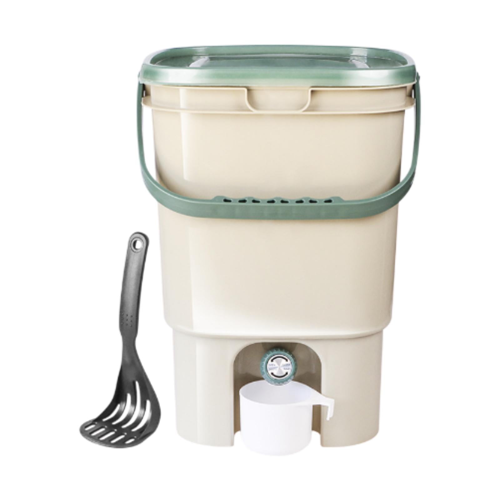 QLoztyse 21L Kitchen Compost Bin Food Waste Bucket for Indoor Outdoor ...