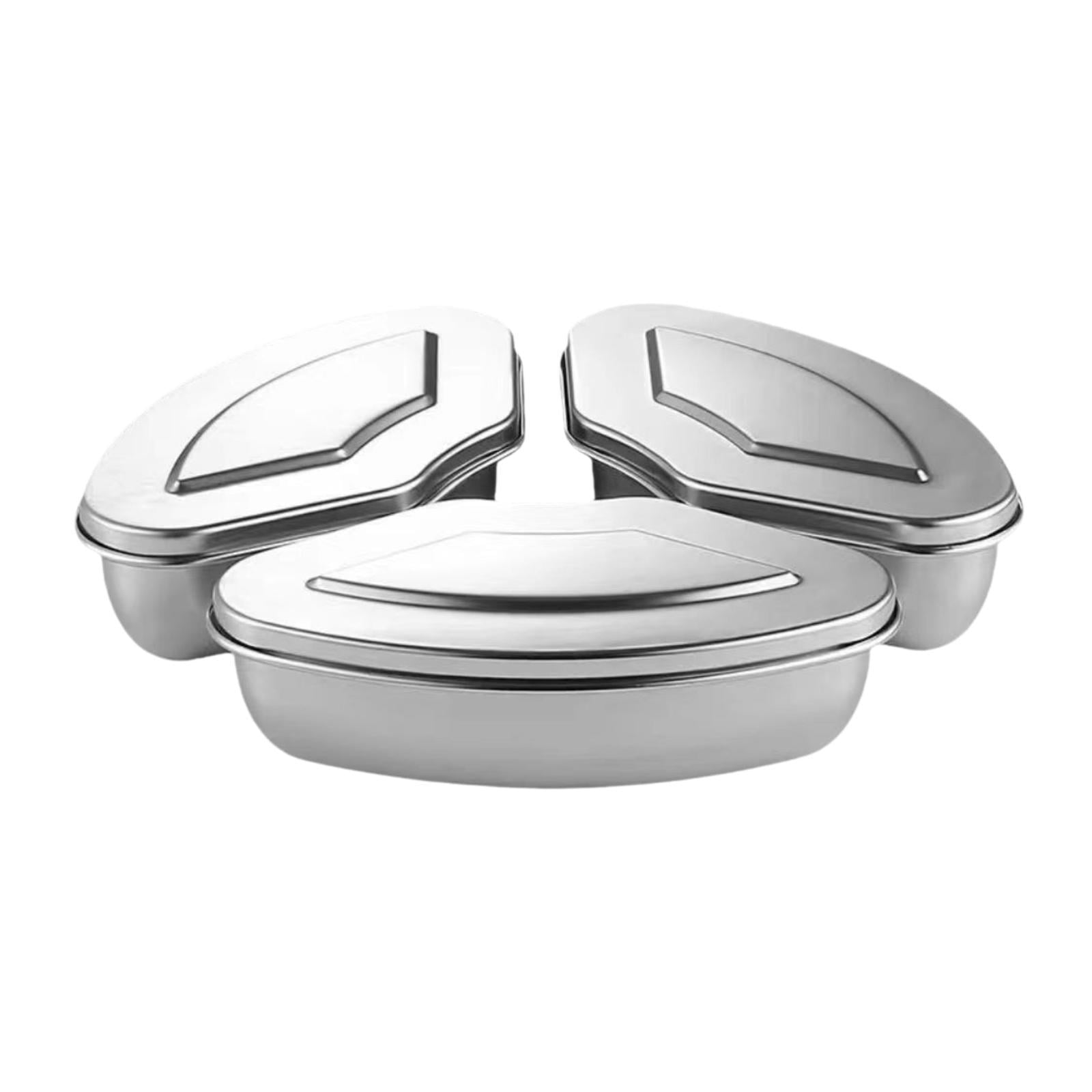 QLoztyse 3 Pieces Food Steamer Boxes with Lids Cookware Dish Box ...