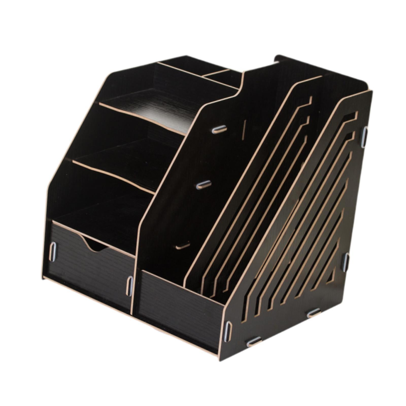 QLoztyse Desk File Organizer Freestanding Document Rack for Tabletop ...