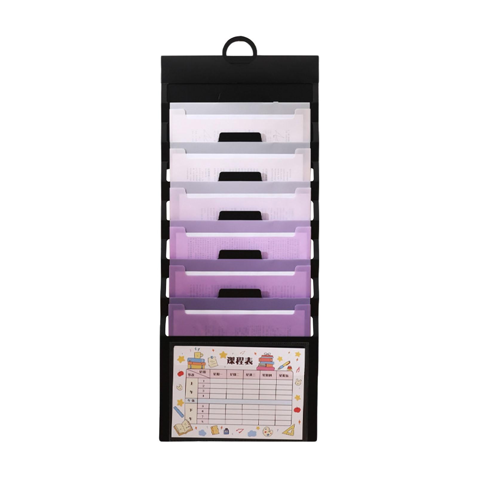 QLoztyse Hanging Wall File Organizer File Folder, 6 Tier ,Letter A4 ...