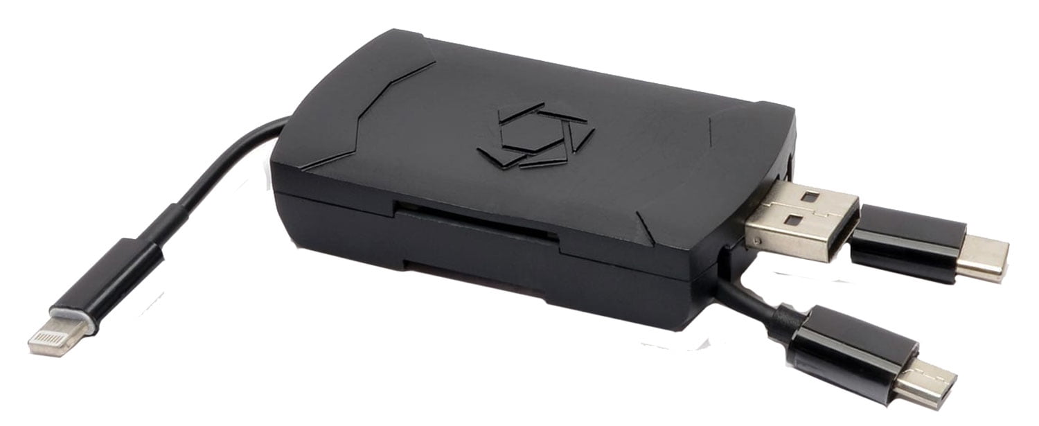 STEALTH CAM 4-in-1 Card Reader for iOS & Android Phone Tablet PC USB-C ...