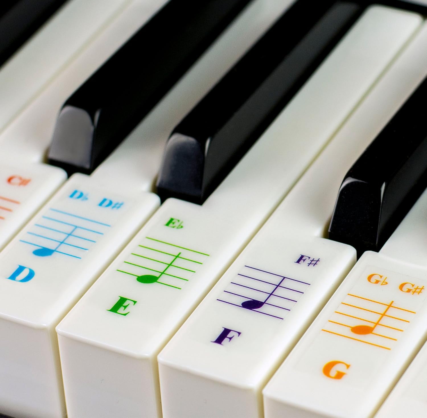 QMG Colorful Adhesive Note Letters Keyboard Stickers for Musical ...