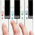 QMG Piano Key Stickers for Kids & Beginners, Colorful Transparent Vinyl ...