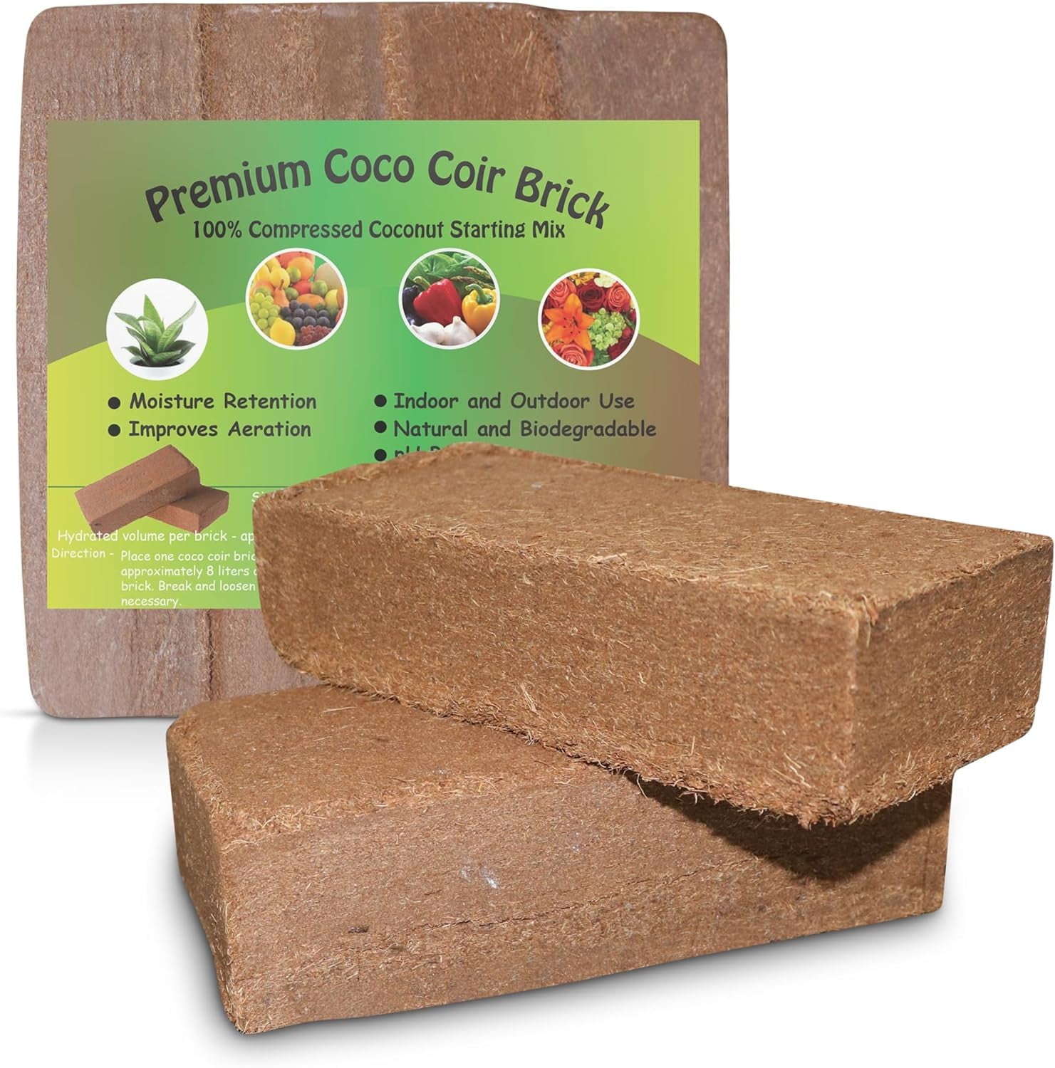 QMG Coco Coir Bricks, pH Balanced Mix, 8x4x2, 4 Pack - Walmart.com
