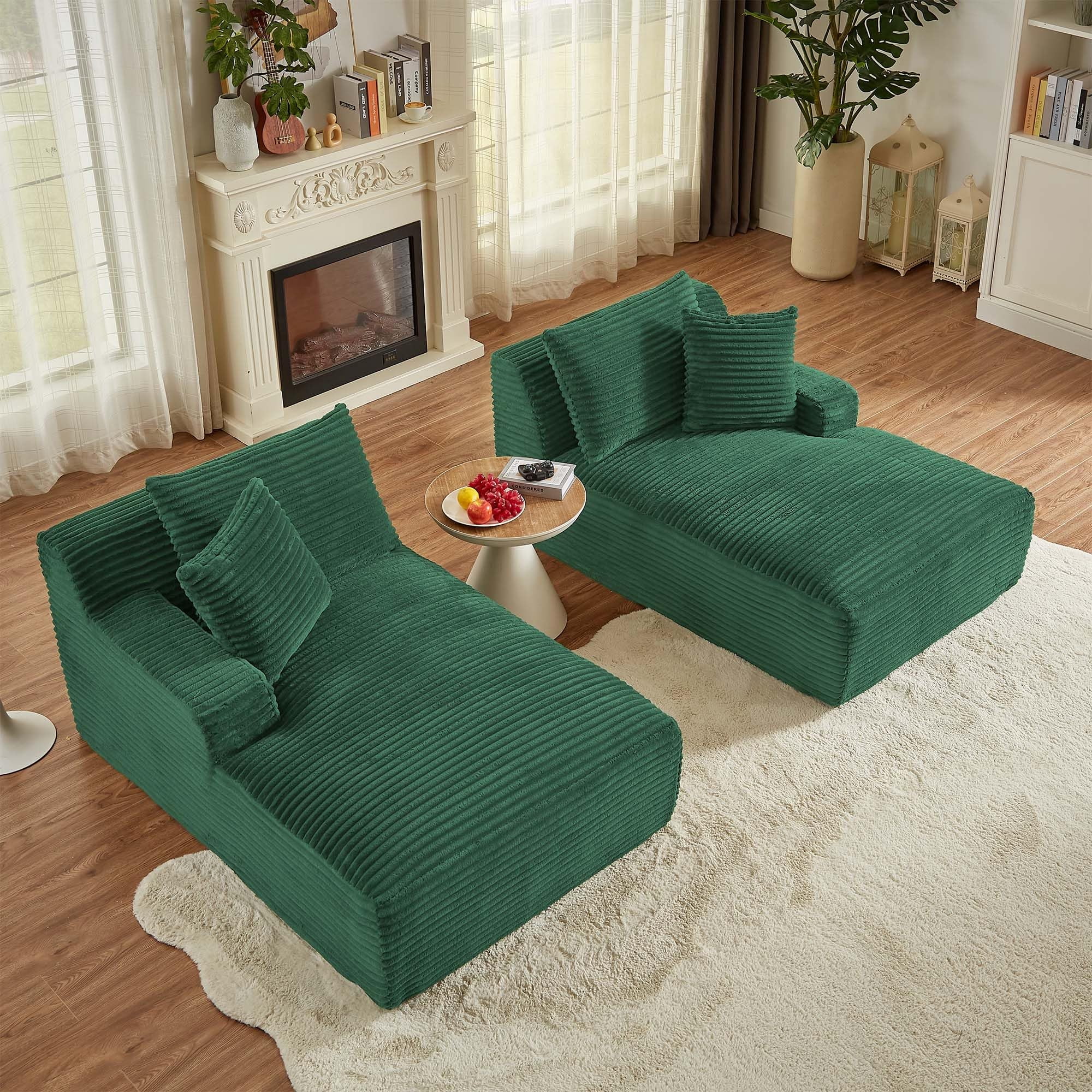 QNACPY 78"W Oversized Boneless Chaise Lounge Sofa , Modern Compressed ...