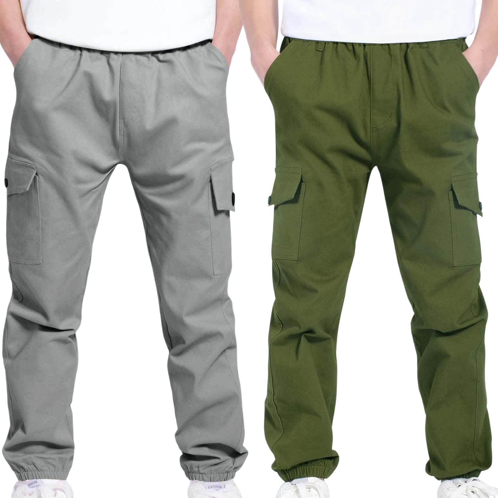 QNANSPI Boys and Girls Pants,Children's Cargo Pants,2PC Boys and ...
