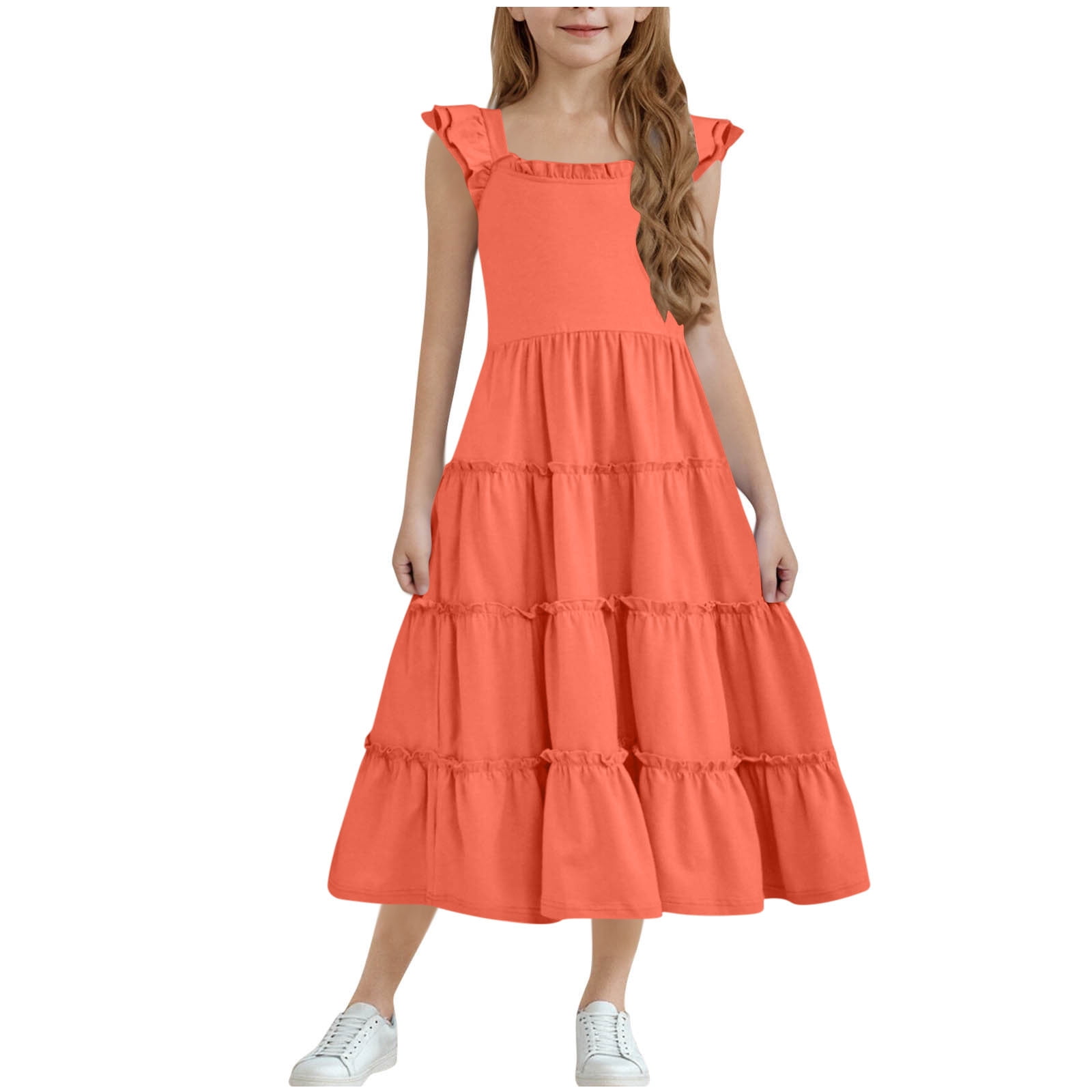 QNANSPI Casual Dresses for Girls,Girls Short Sleeve Dress,Fashion ...