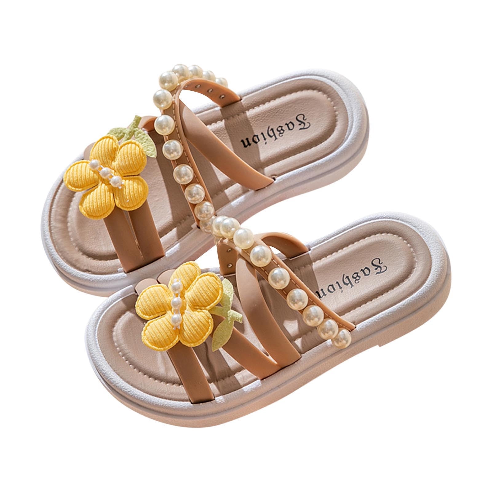 QNANSPI Girls Beach Slides Sandals, Girls Breathable Slippers, Girls ...