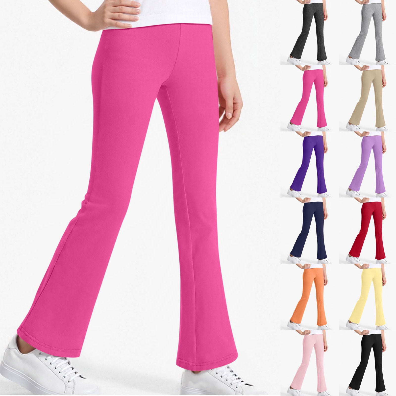 QNANSPI Girls Flare Pants,Girls Yoga Pants,Children Long Length Pants ...