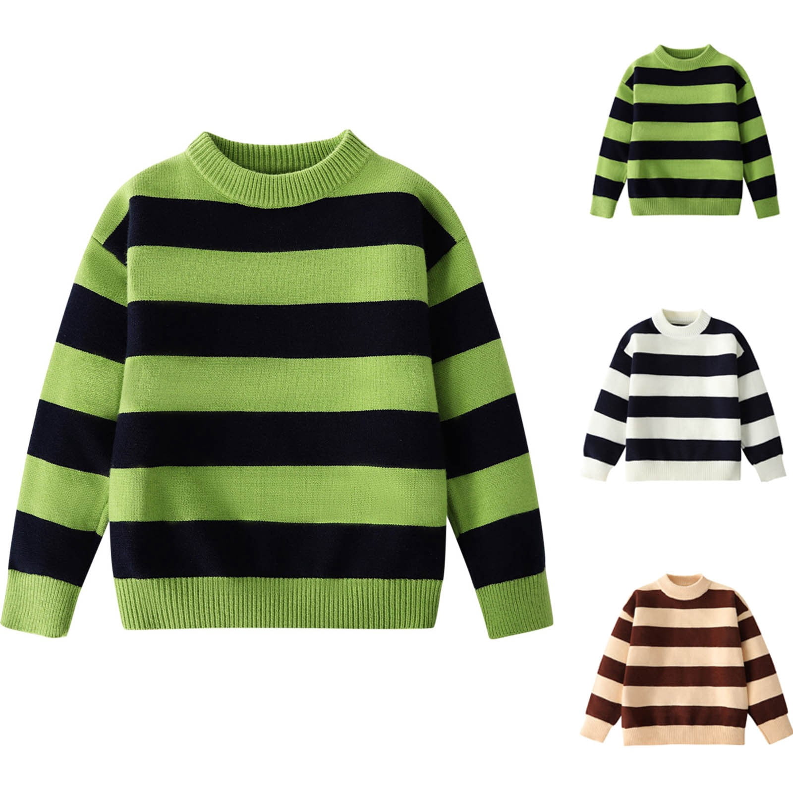 QNANSPI Girls Striped Sweater,Sweater Tops for Kids,Girls' Sweaters ...