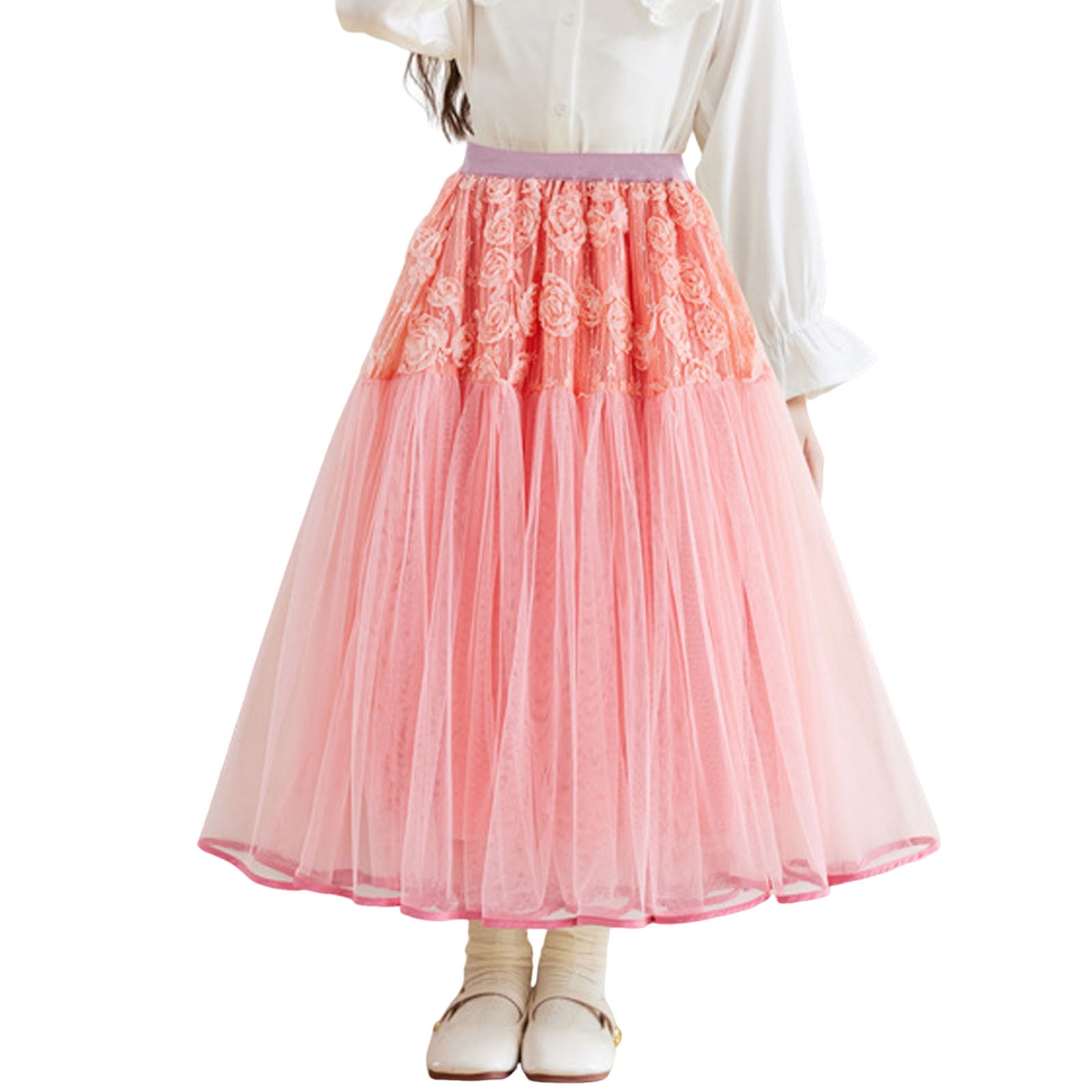 QNANSPI Girls' Versatile Skirt, Casual Daily Skirt, Girls' Solid Color ...